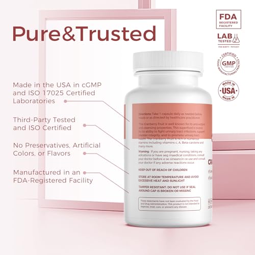 Cranberry capsules for active lifestyles