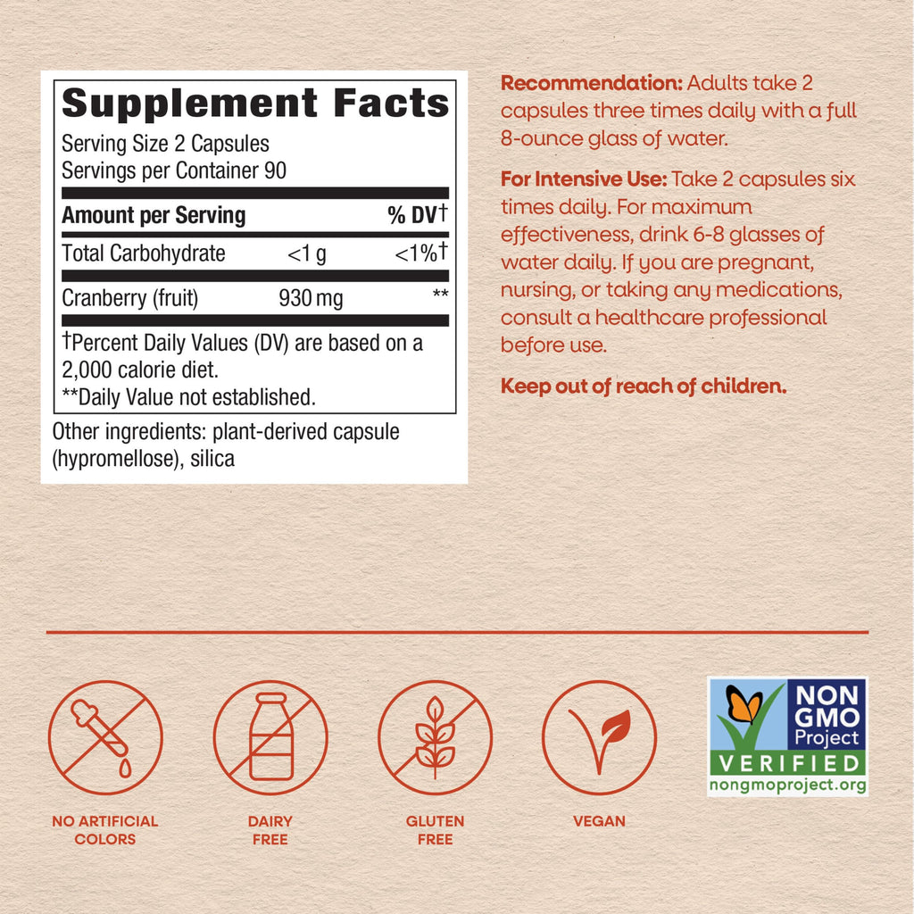 Cranberry capsules for digestive health