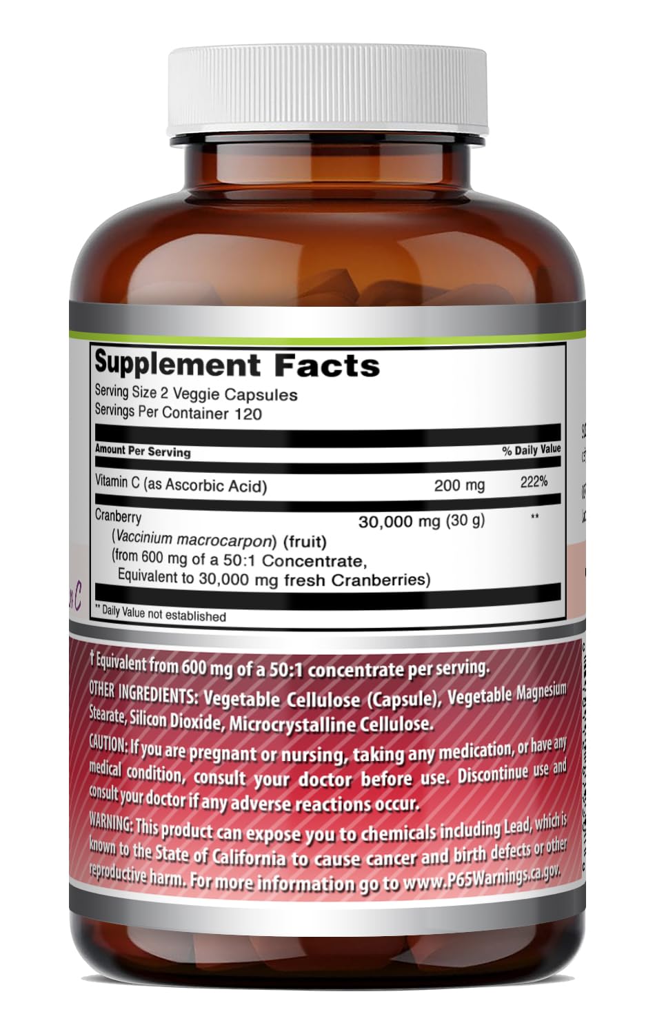 Cranberry capsules for digestive health