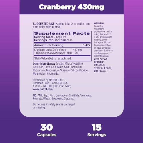Cranberry capsules for digestive support