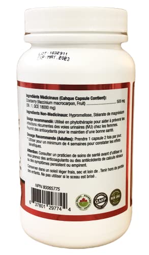 Cranberry capsules for digestive support