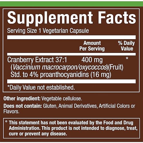 Cranberry capsules for overall wellness