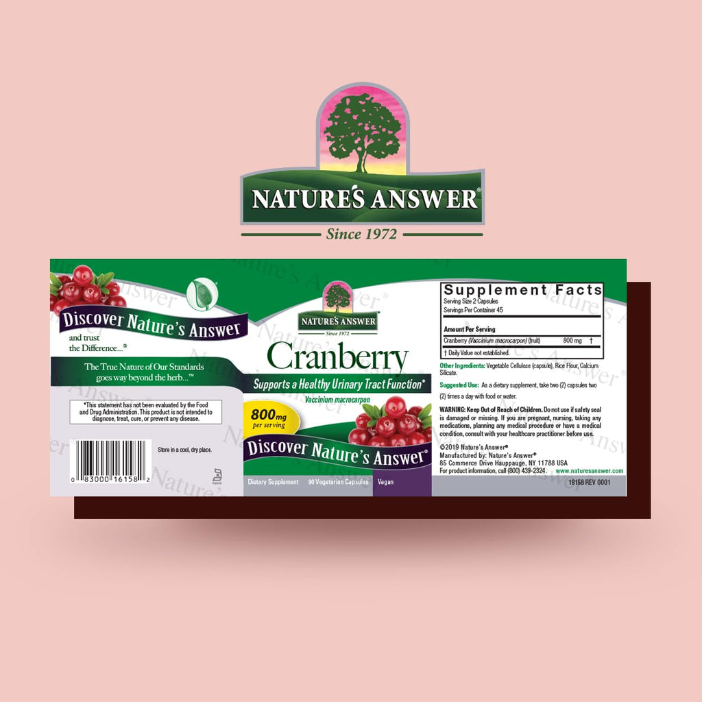 Cranberry capsules for urinary health