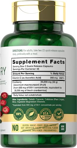 Cranberry capsules for urinary health