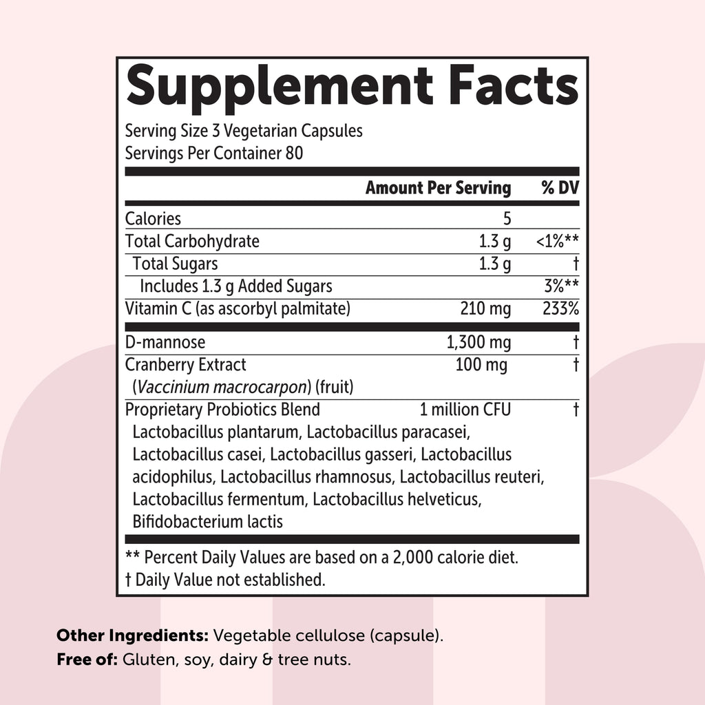 Cranberry capsules for urinary tract
