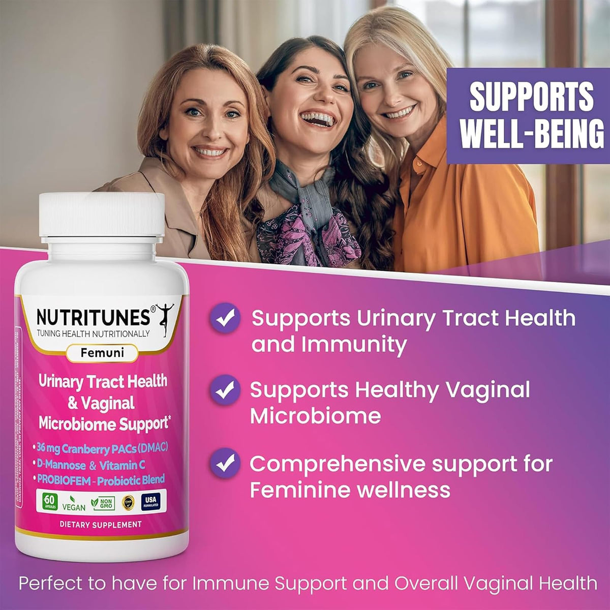 Cranberry capsules promoting urinary tract comfort