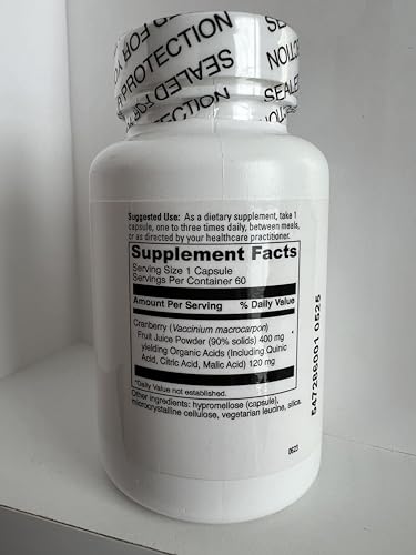 Cranberry capsules with 90% fruit solids