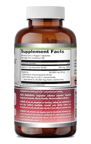 Cranberry capsules with antioxidant properties