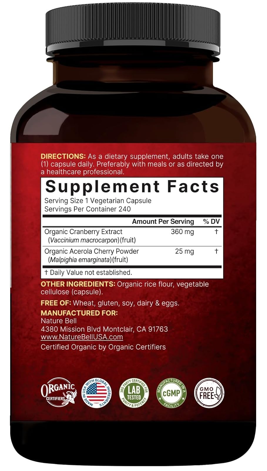 Cranberry capsules with vitamin C boost