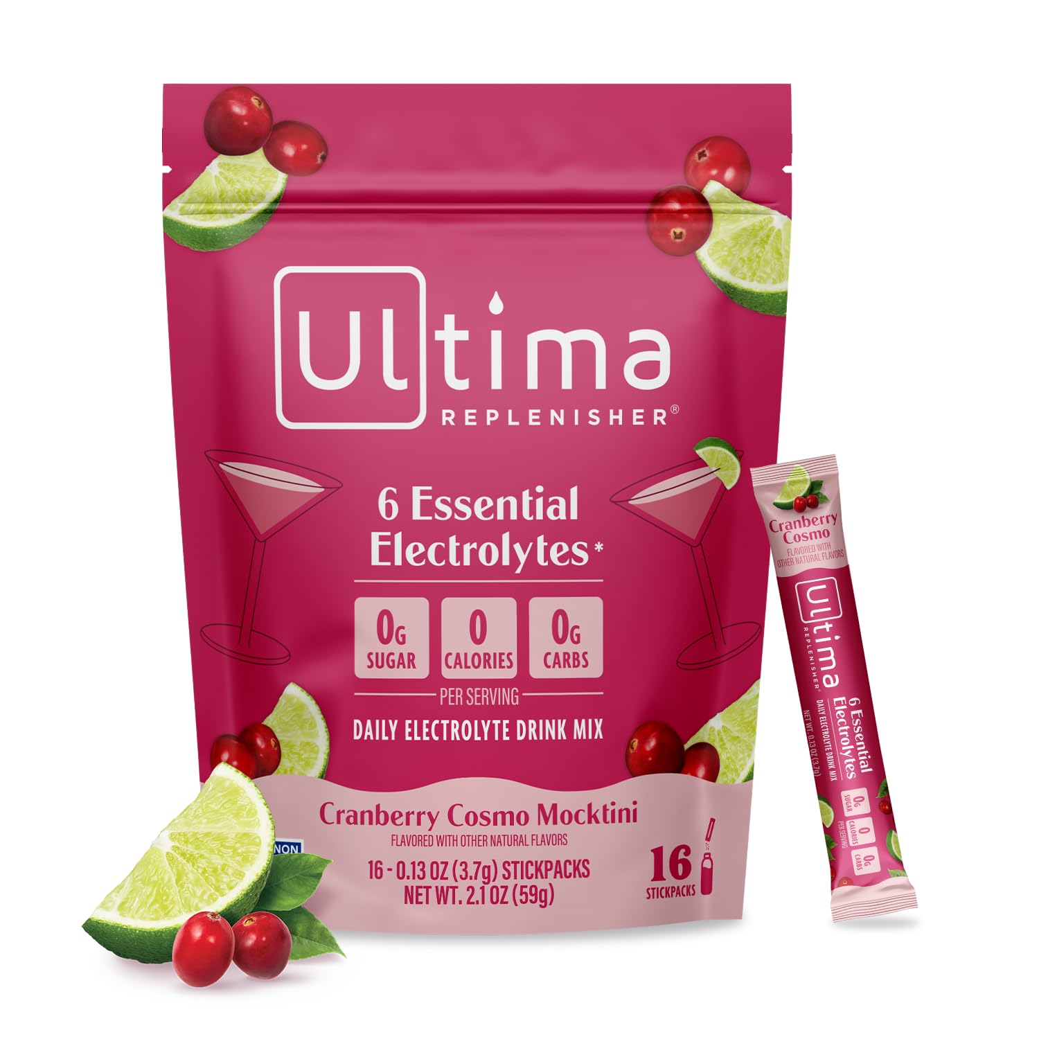 Cranberry Cosmo electrolyte powder sticks
