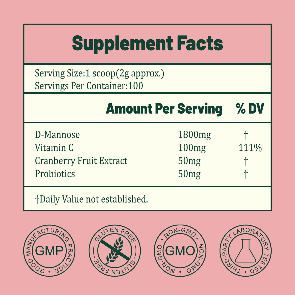 Cranberry D Mannose for urinary health