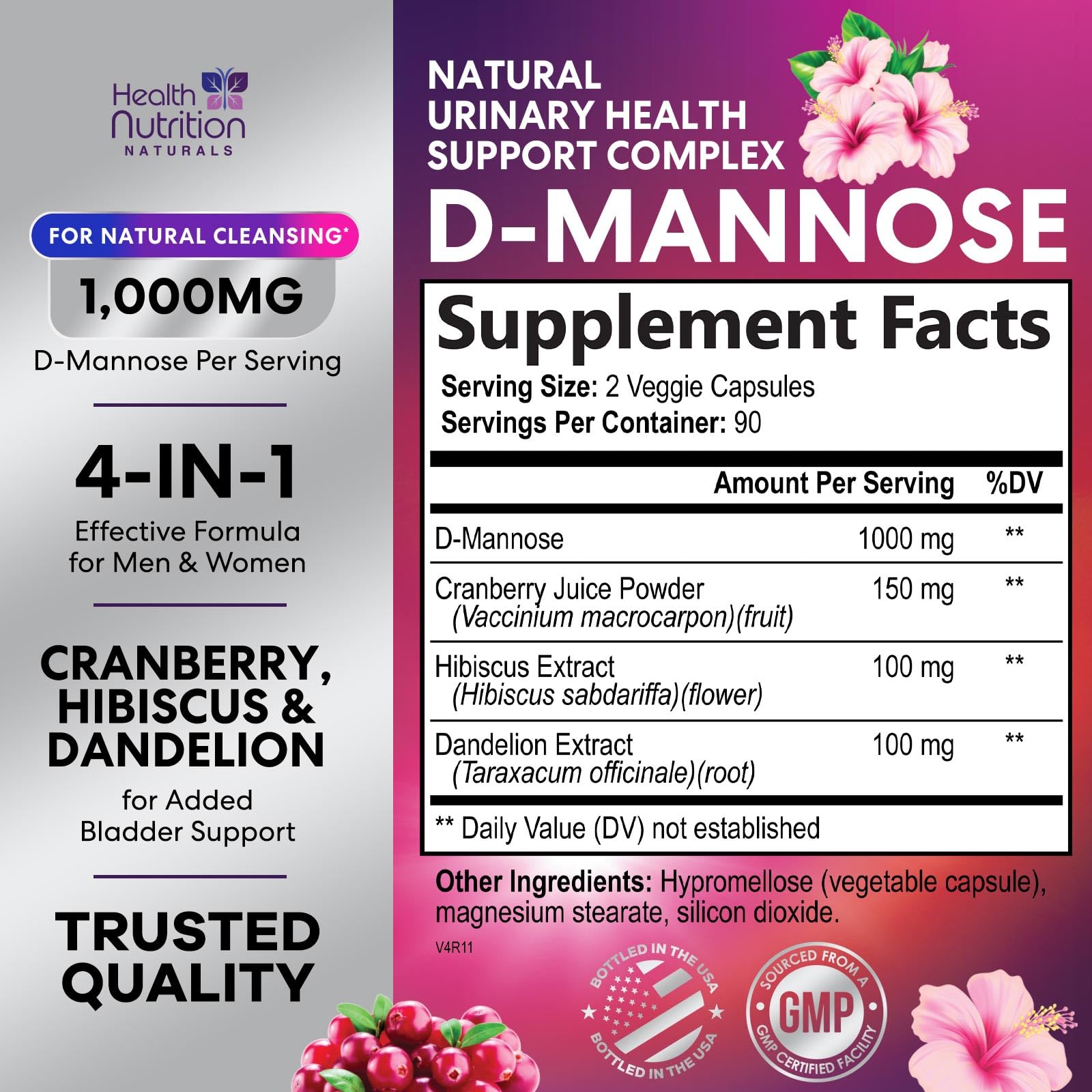 Cranberry extract D-Mannose for bladder support