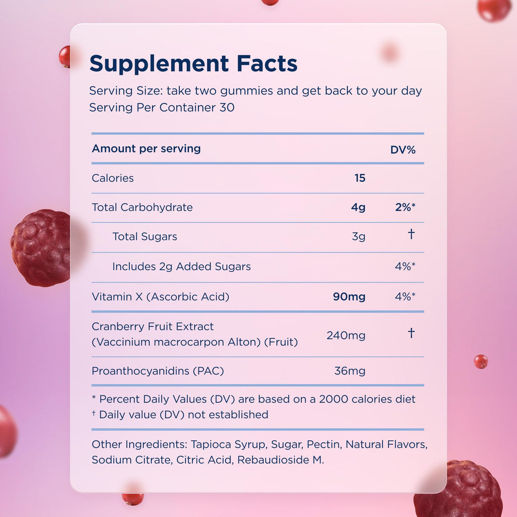 Cranberry extract for bladder health