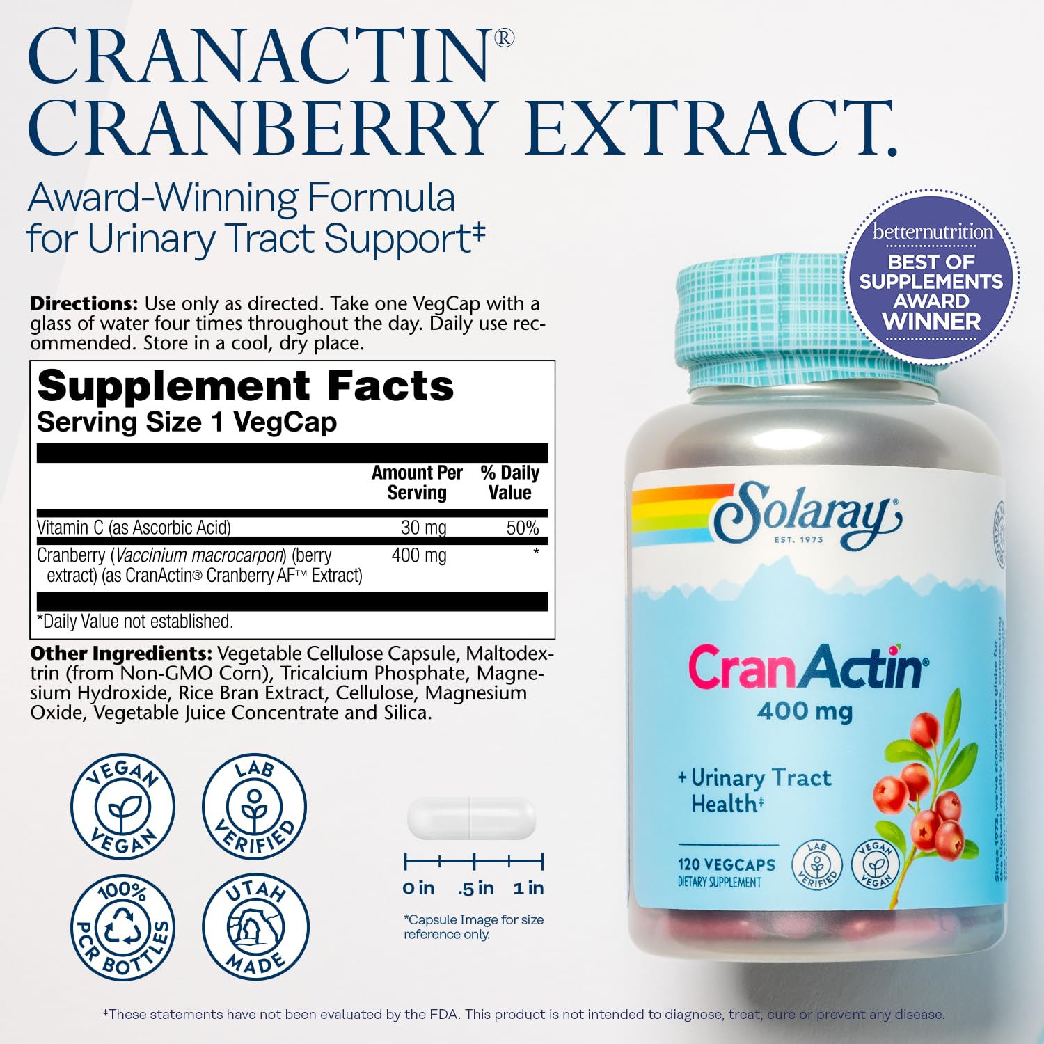 Cranberry extract for urinary health
