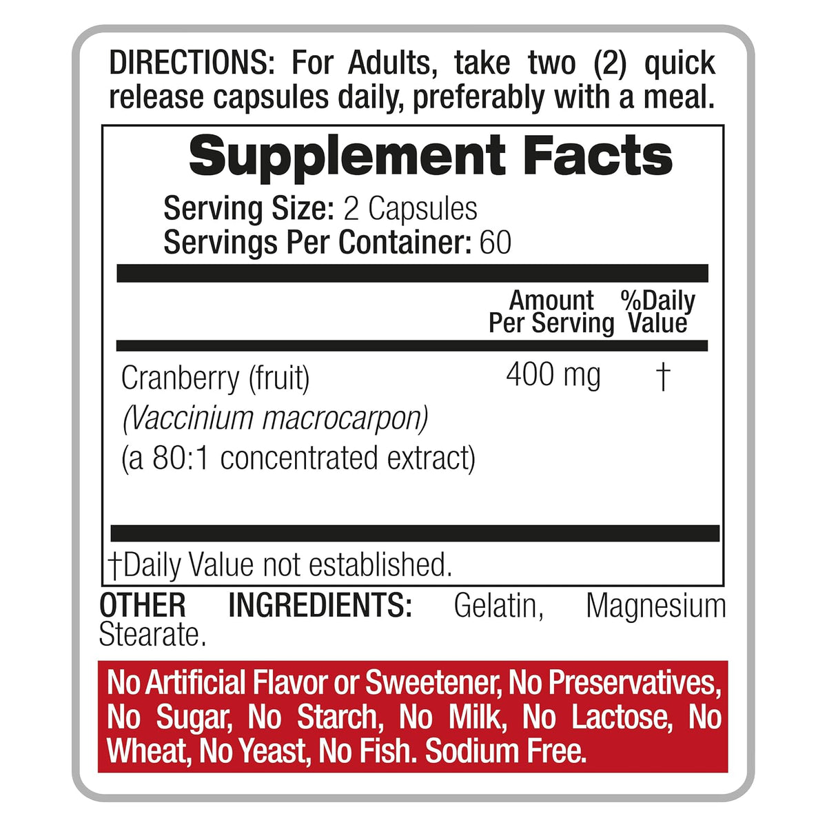cranberry extract for urinary health