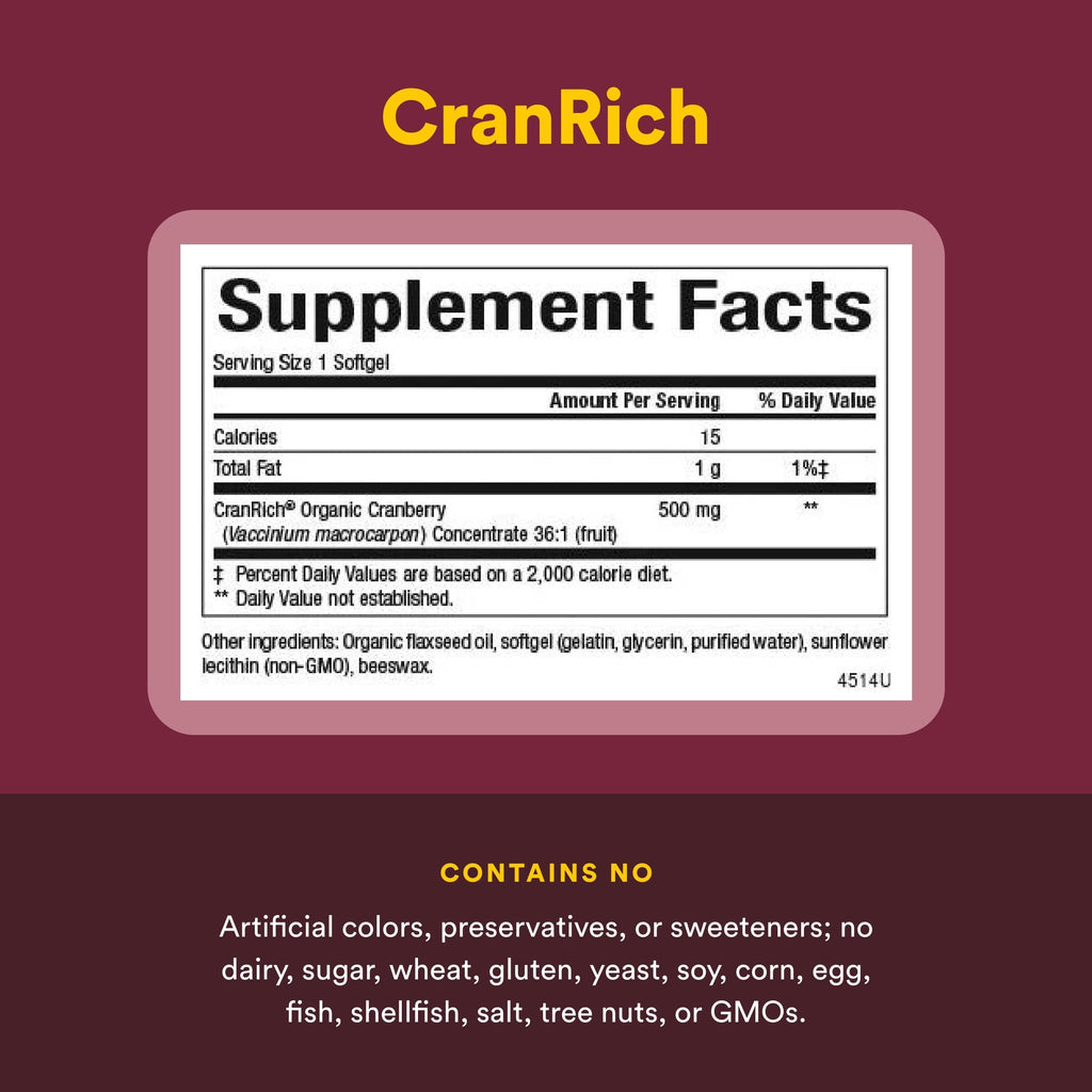 Cranberry extract for urinary tract function