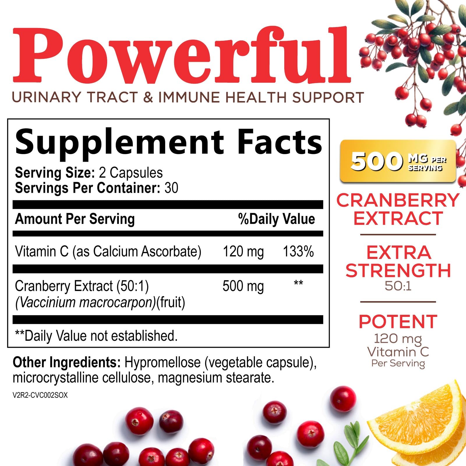 Cranberry extract with antioxidant benefits