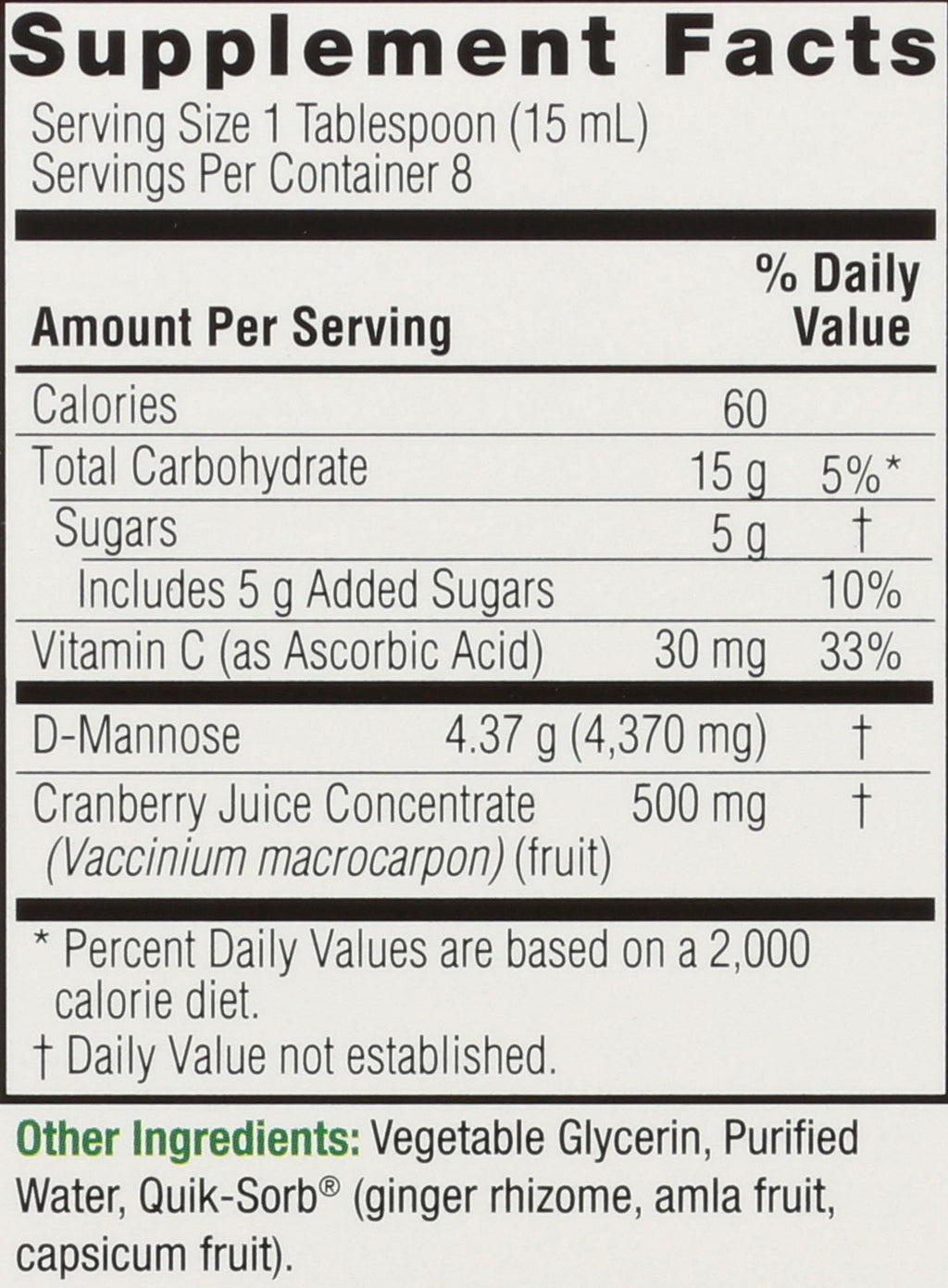cranberry flavor liquid supplement