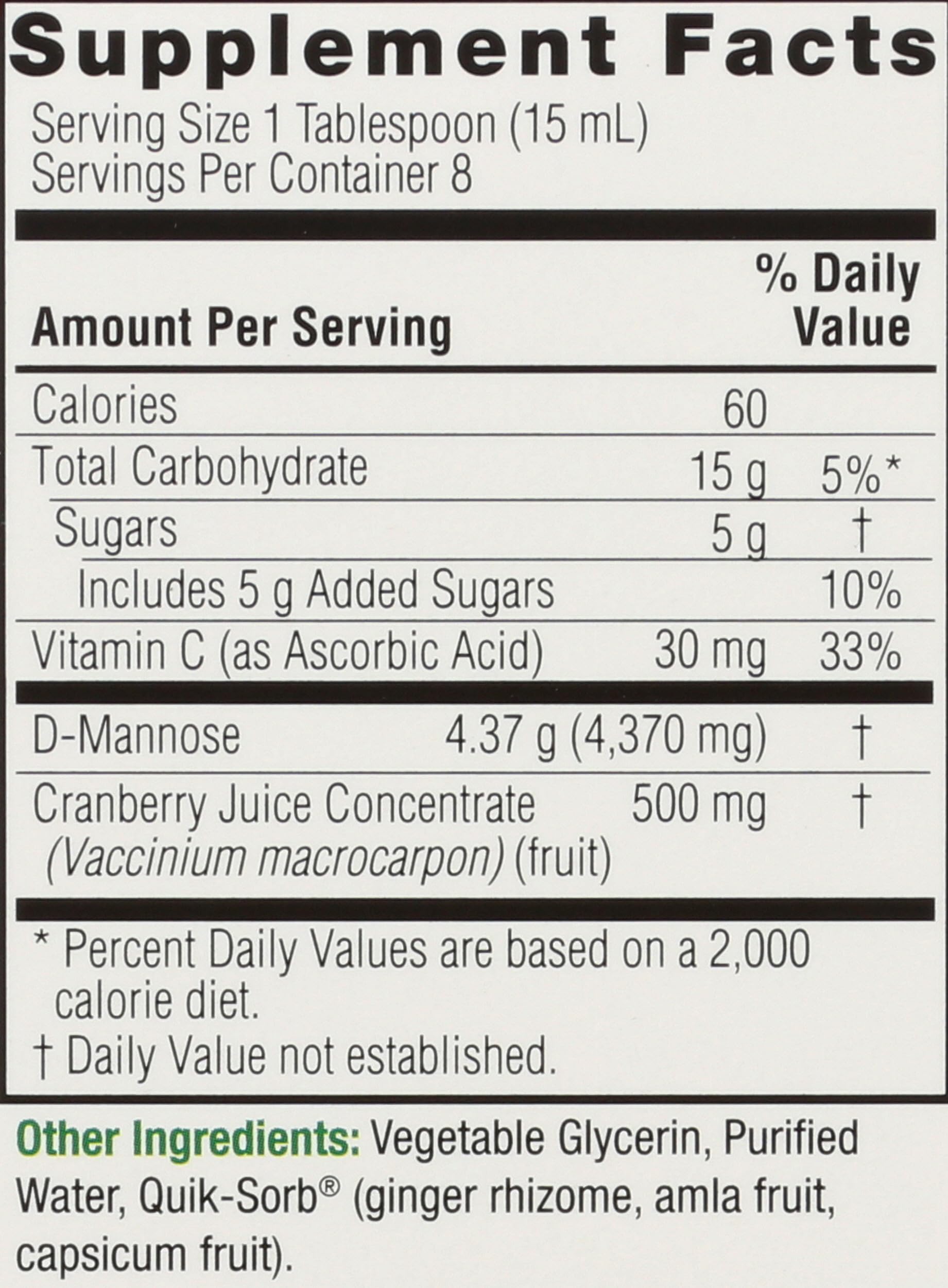 cranberry flavor liquid supplement