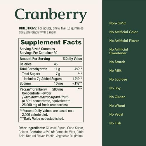 Cranberry gummies for on-the-go nutrition