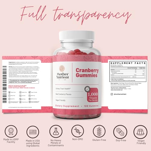 Cranberry gummies with 90% less sugar