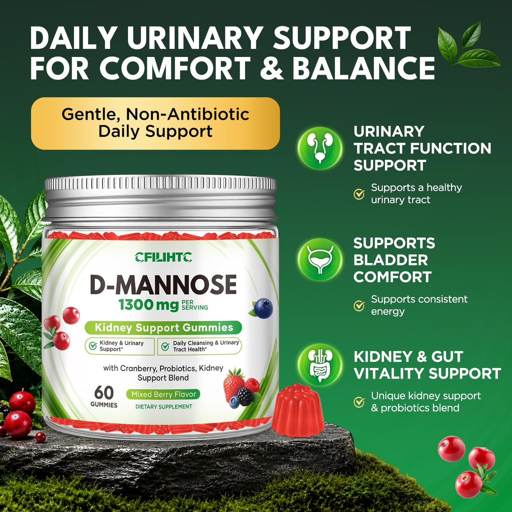 Cranberry gummies with D-Mannose support