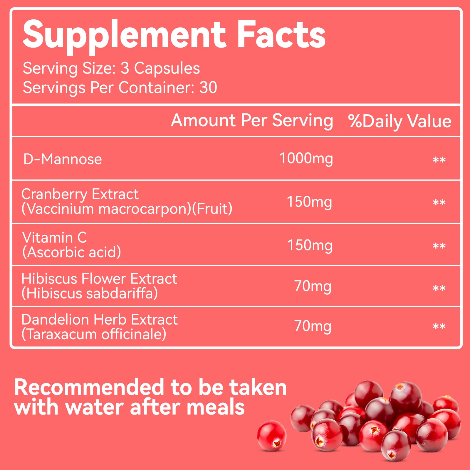 cranberry infused D-Mannose capsules