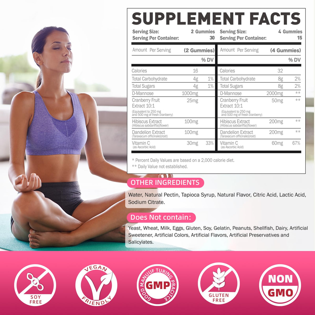Cranberry infused D-Mannose gummies