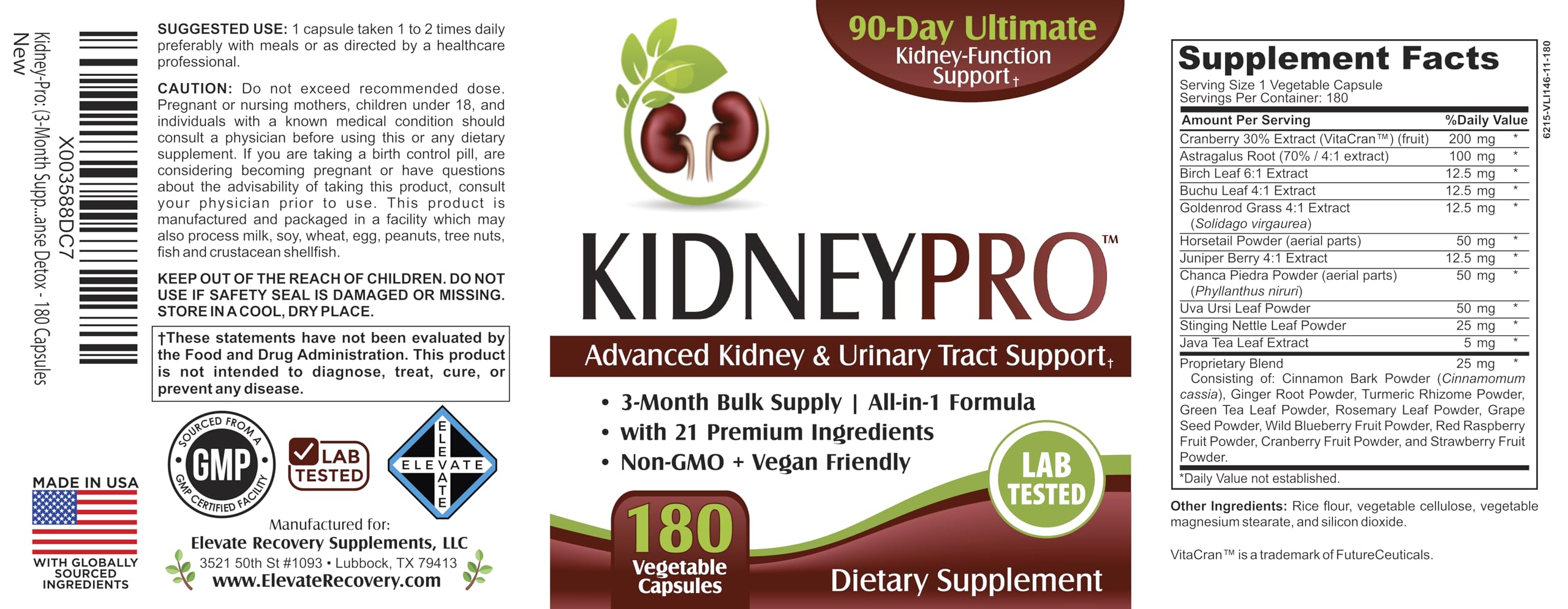 Cranberry-infused health supplement blend