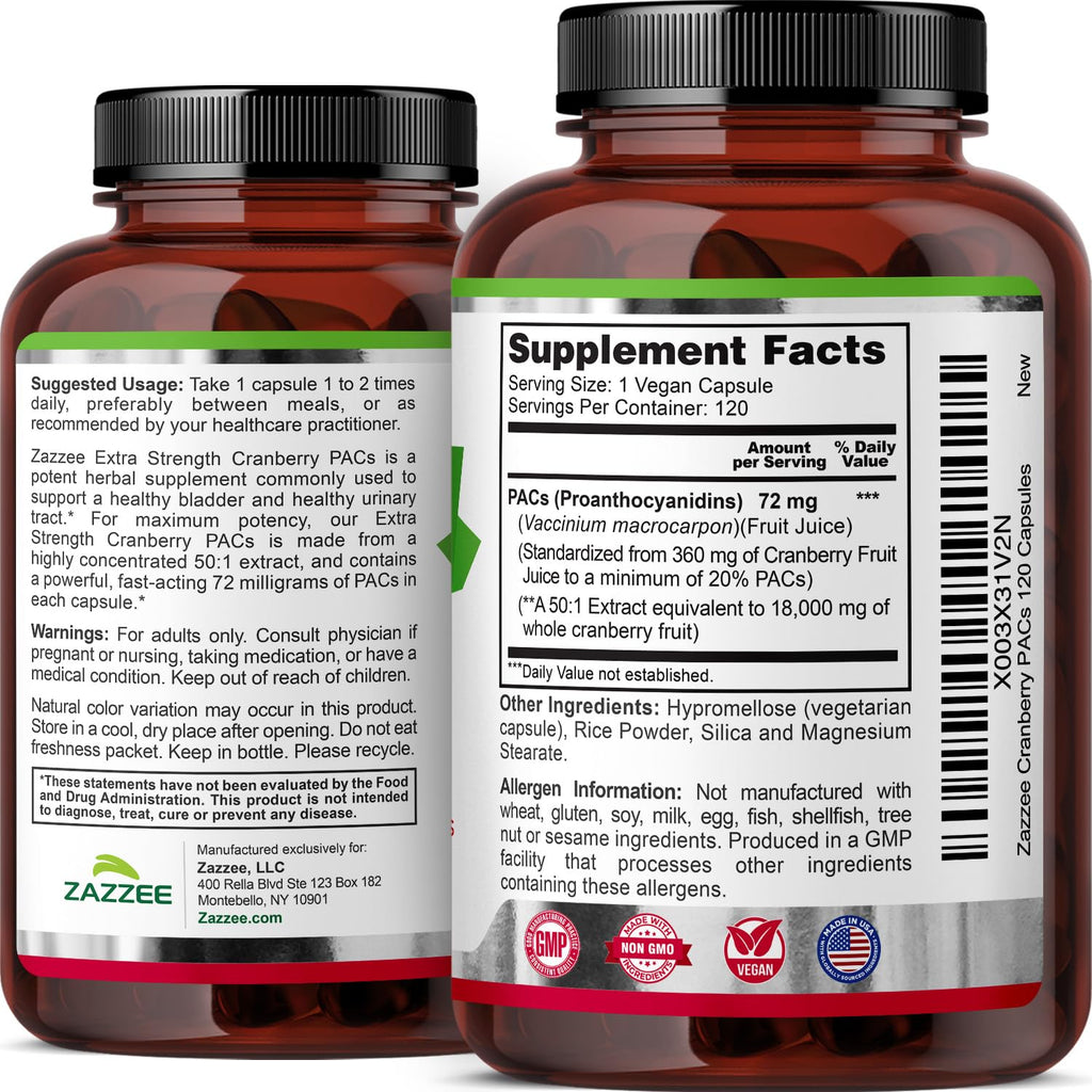 Cranberry PACs for active lifestyle
