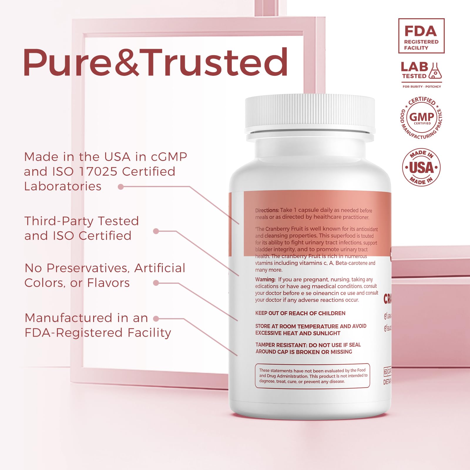 Cranberry pills for digestive comfort