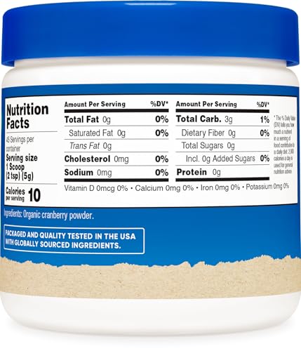 Cranberry powder for natural health supplements
