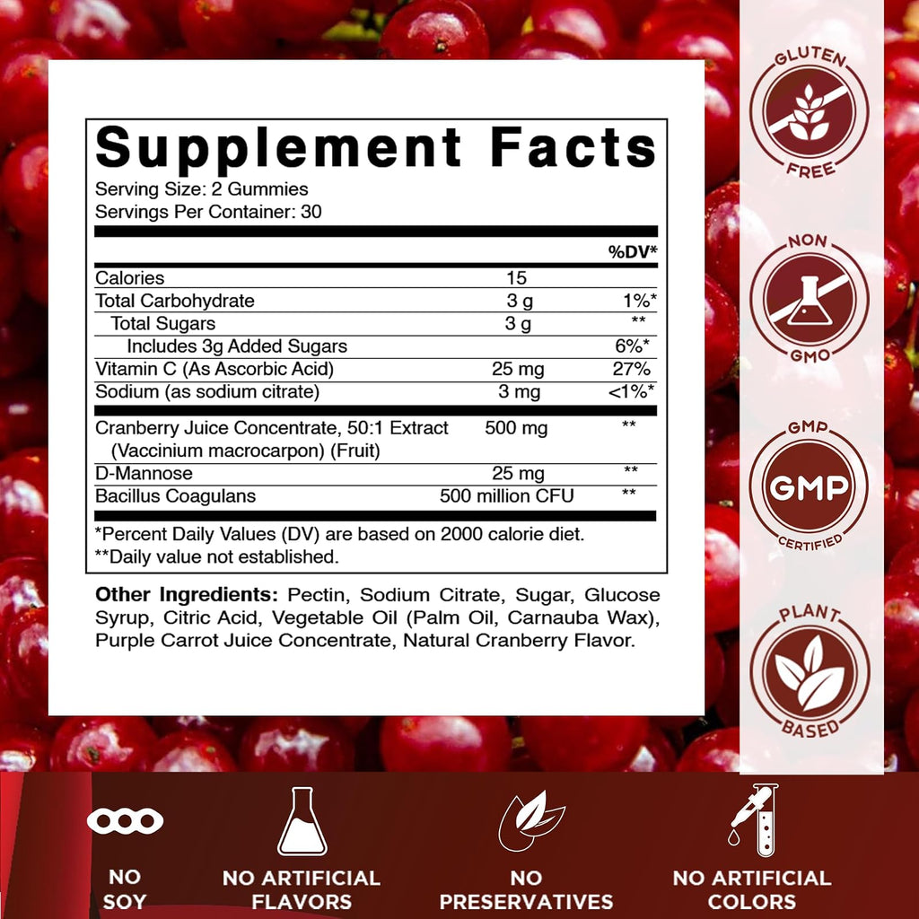 Cranberry probiotic gummies for kids