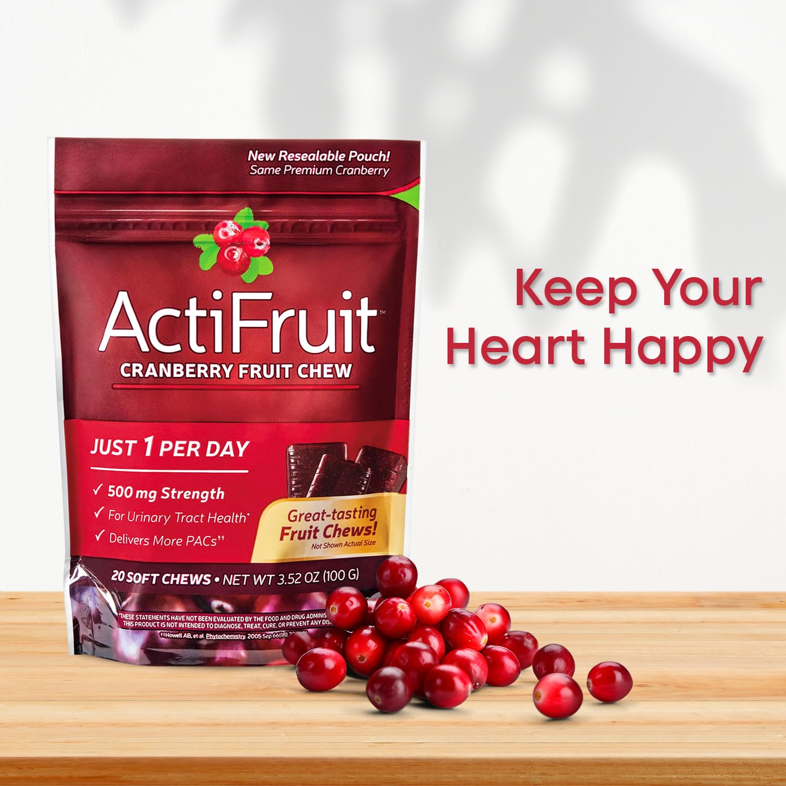 Cranberry soft chews for everyday use