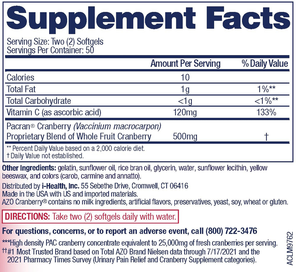cranberry softgels equivalent to juice