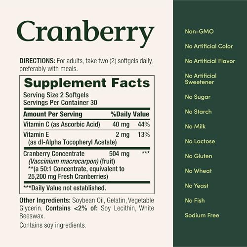 Cranberry softgels for convenient nutrition