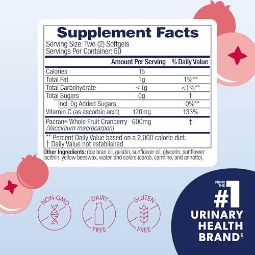 Cranberry softgels for urinary health