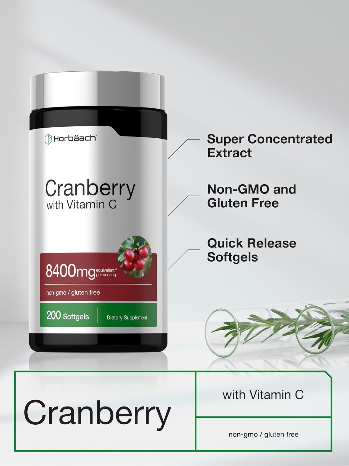 Cranberry softgels for urinary support