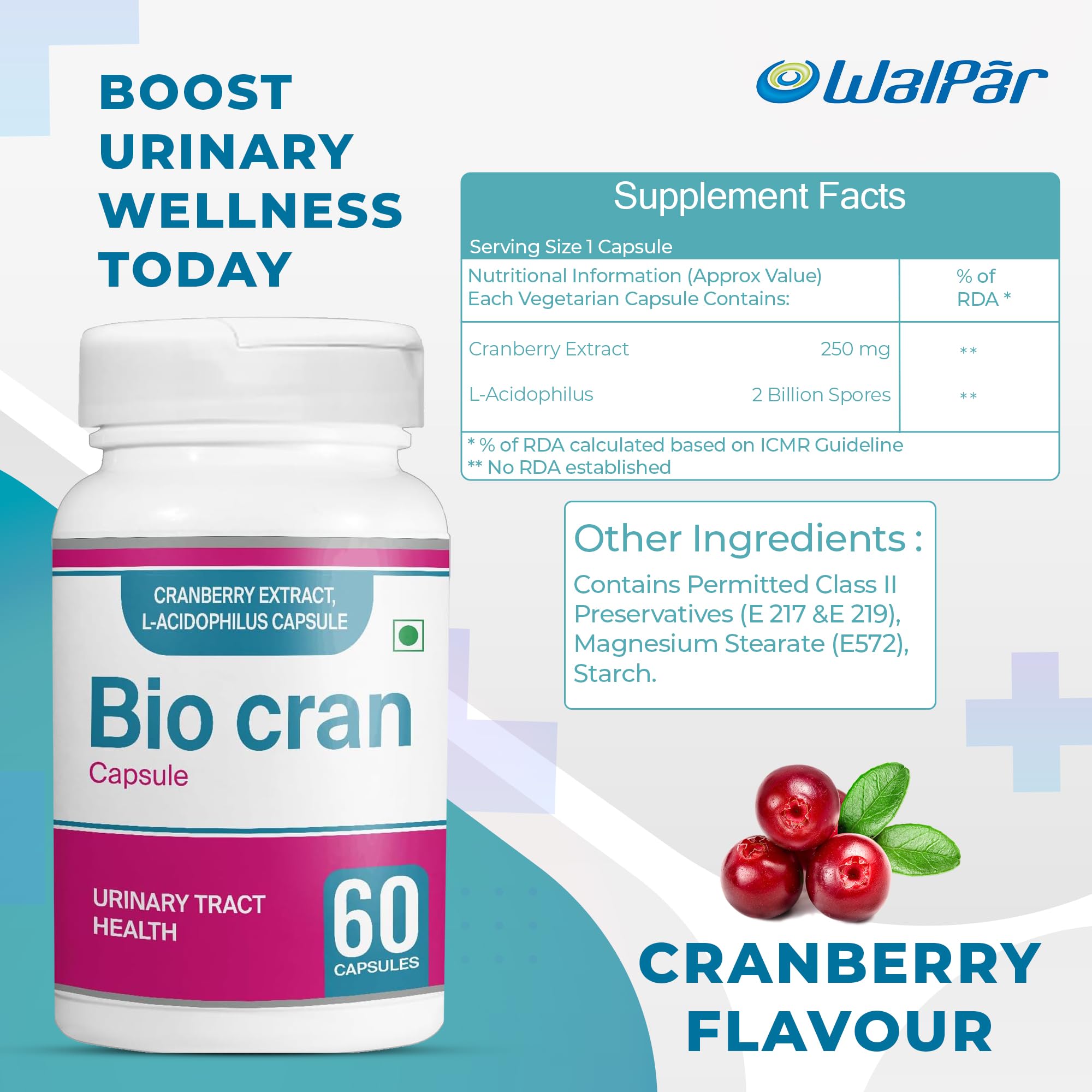 Cranberry supplement for a healthy lifestyle