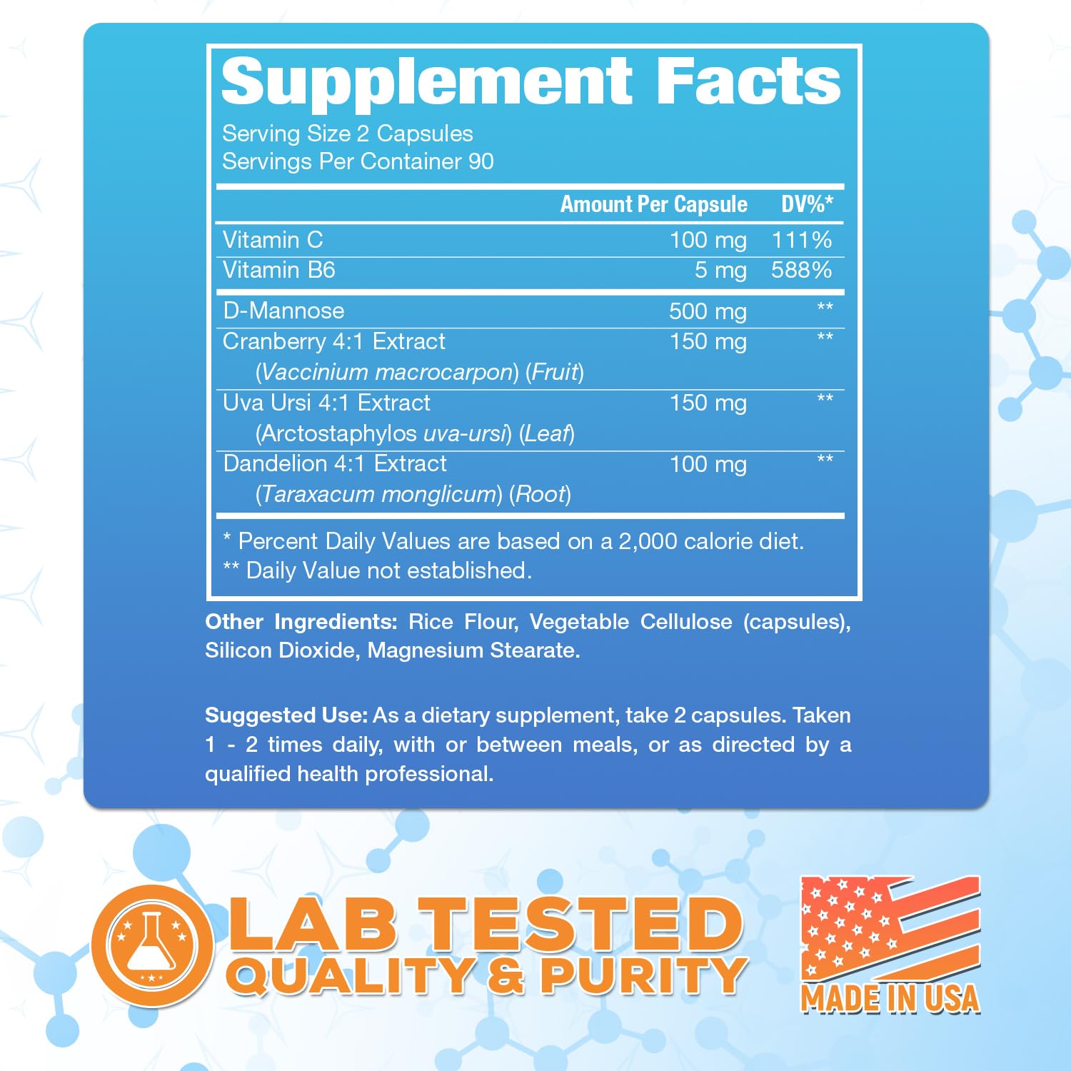 Cranberry supplement for bladder support