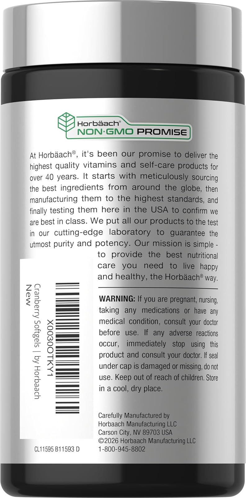 Cranberry supplement for urinary support