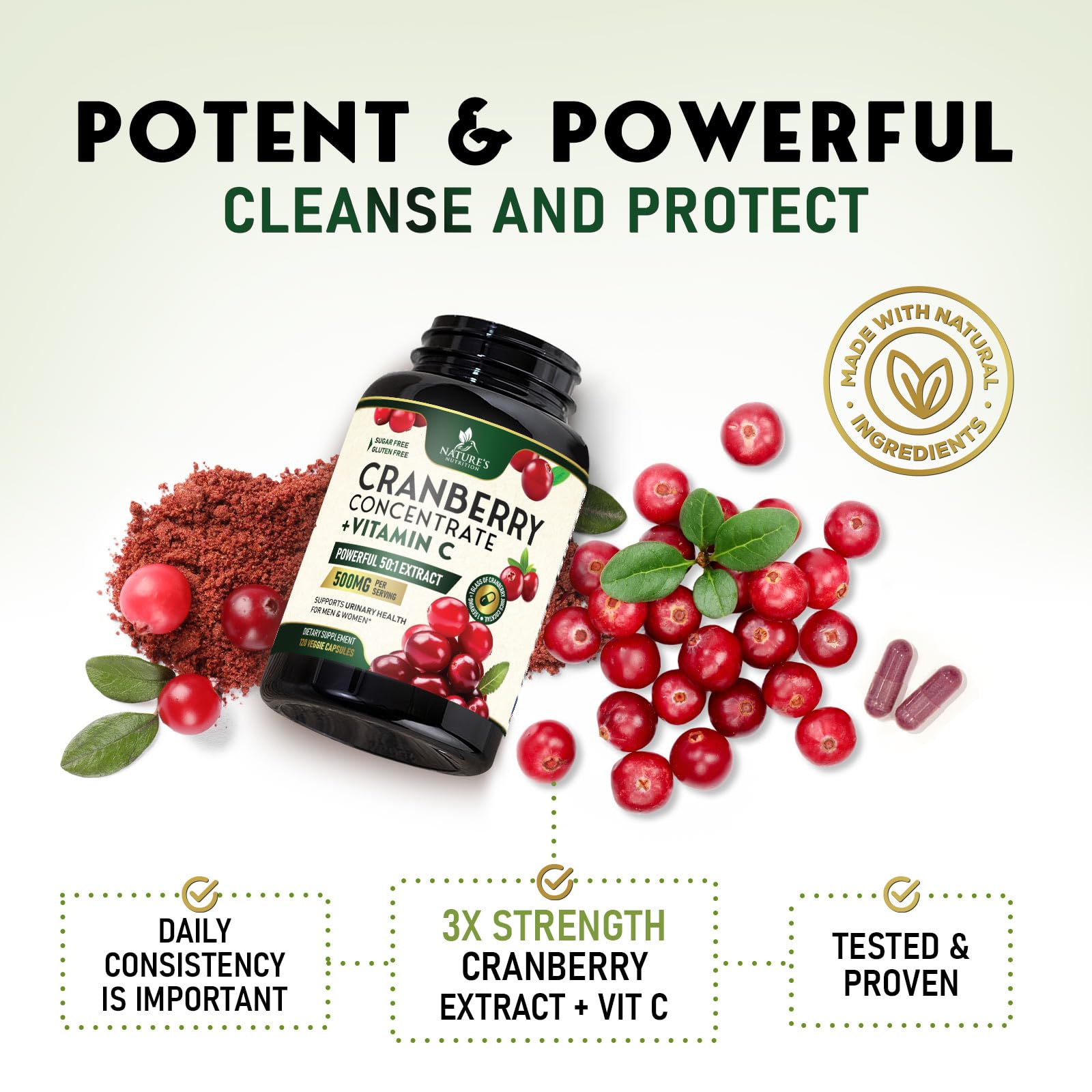 Cranberry vitamins for healthy urinary tract