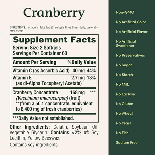 Cranberry vitamins for overall health