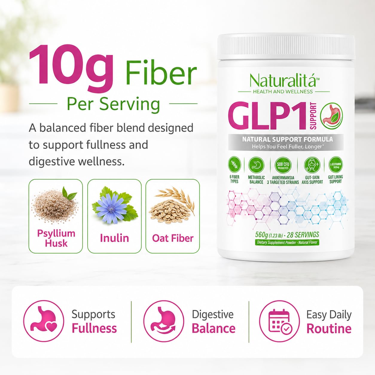 Craving control with natural fiber