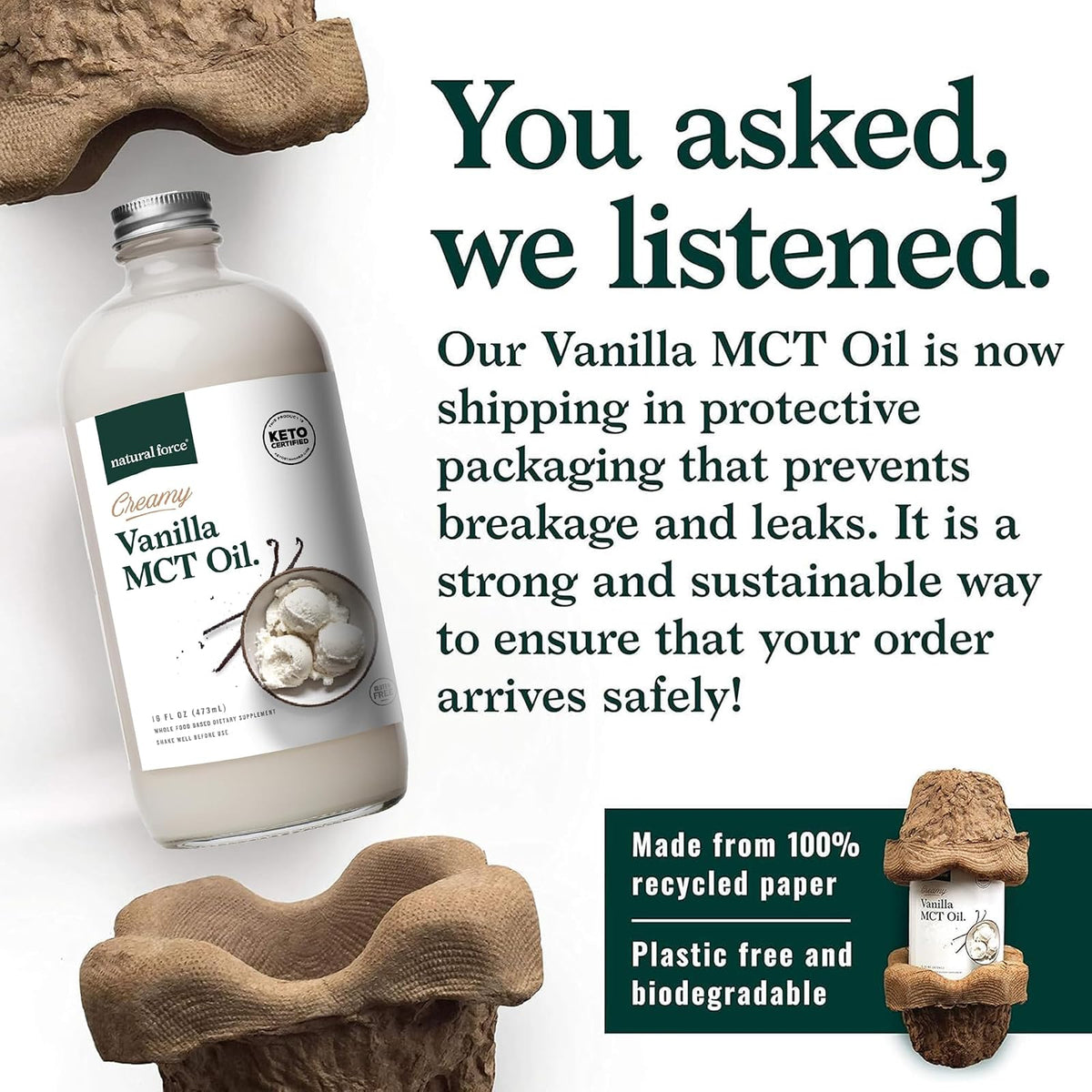 Creamy vanilla MCT oil flavour