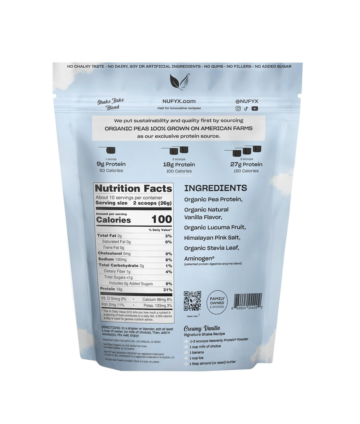 creamy vanilla protein powder scoop