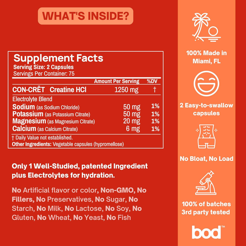 Creatine capsules for convenient dosing