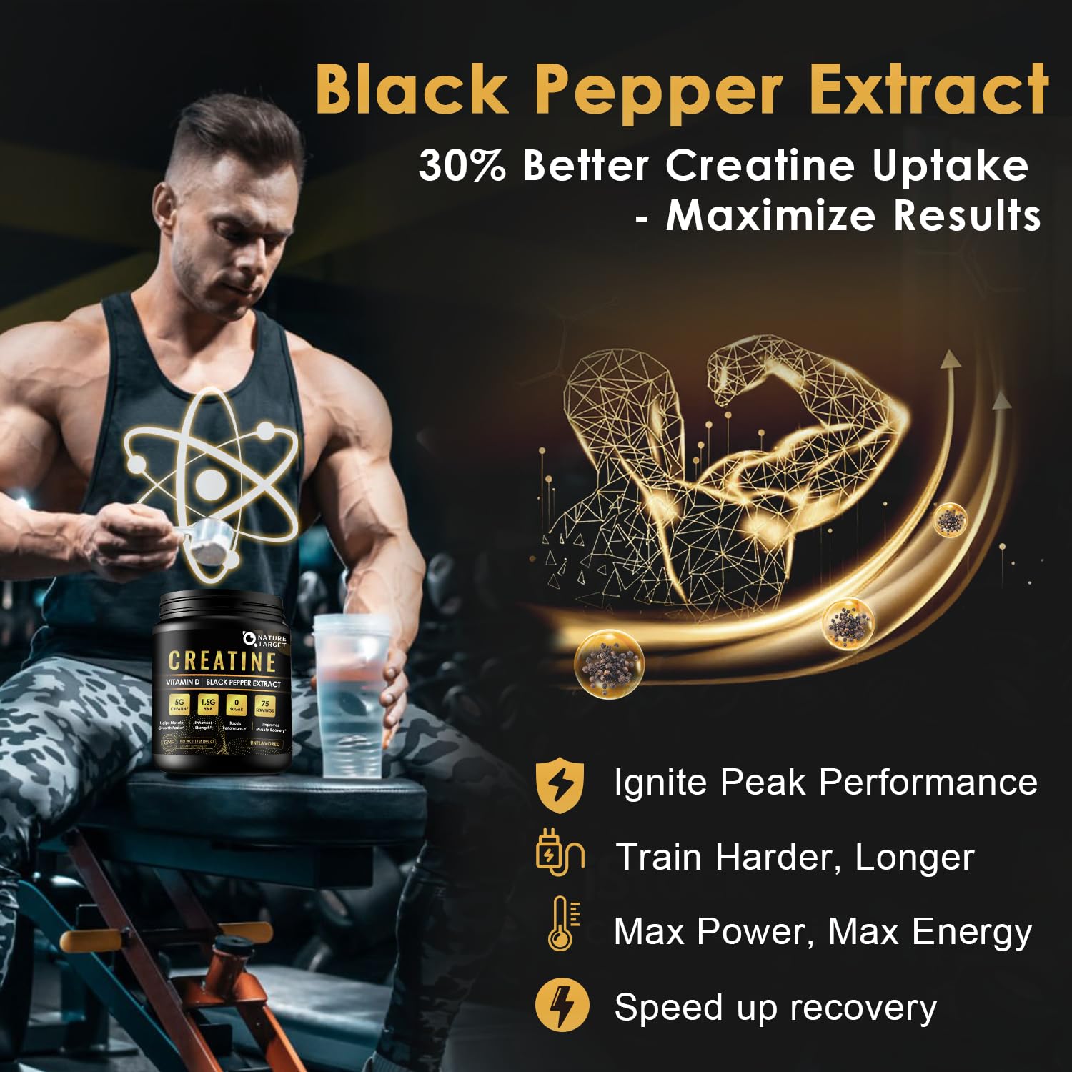 creatine monohydrate 75 servings pack