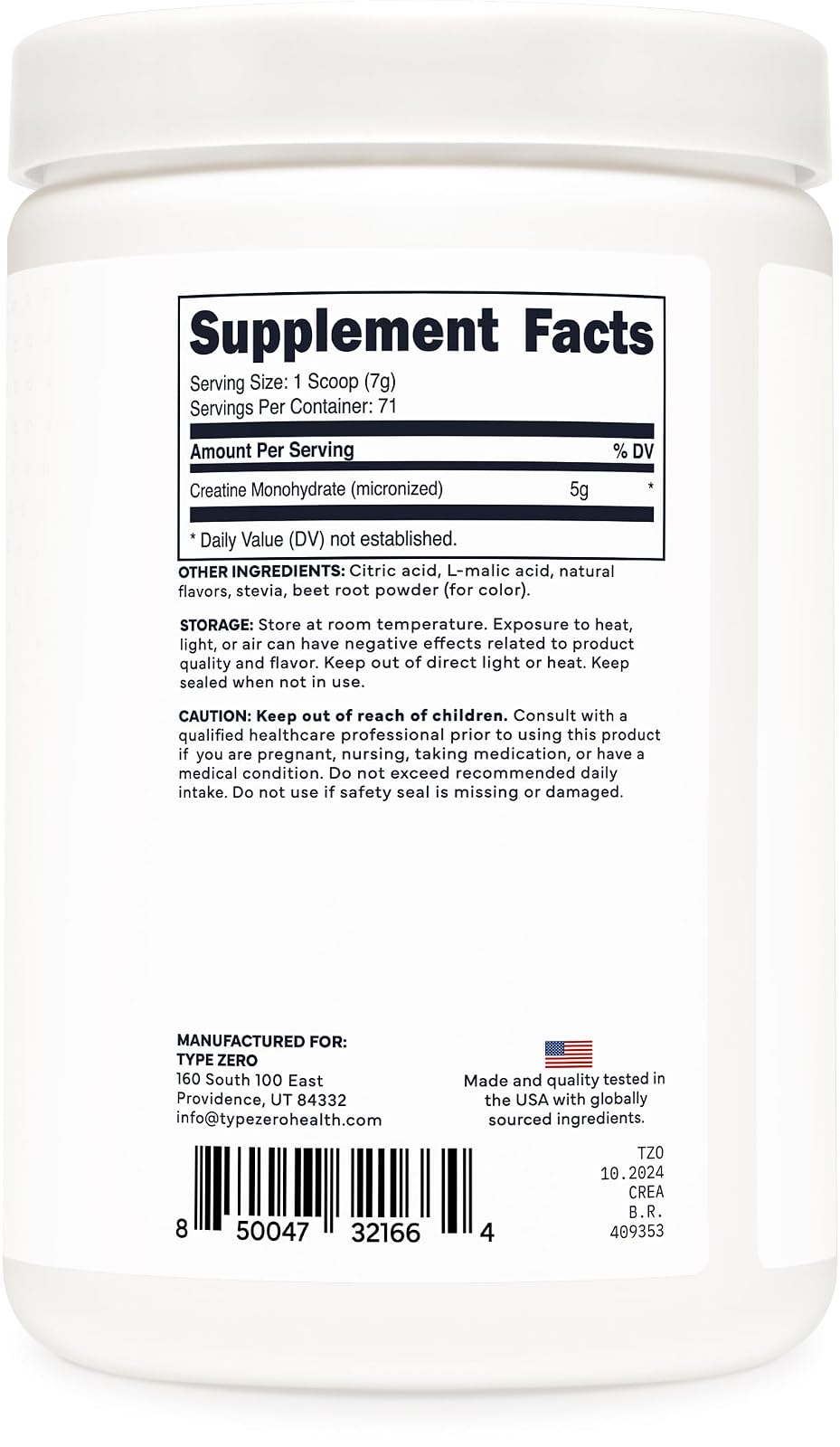Creatine monohydrate for energy boost