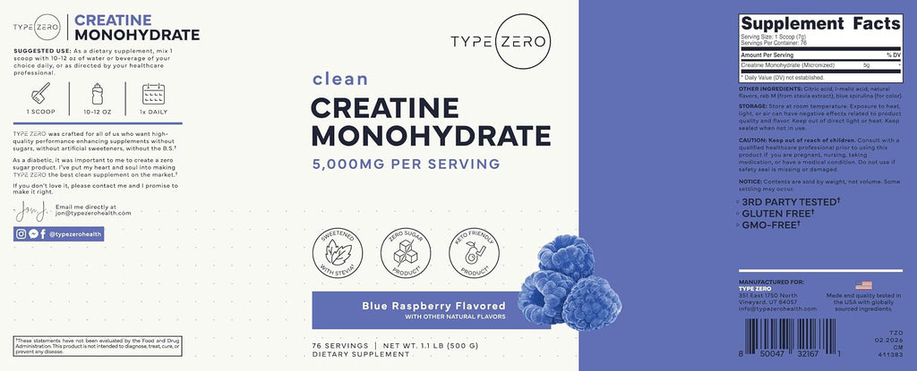 Creatine monohydrate for enhanced performance